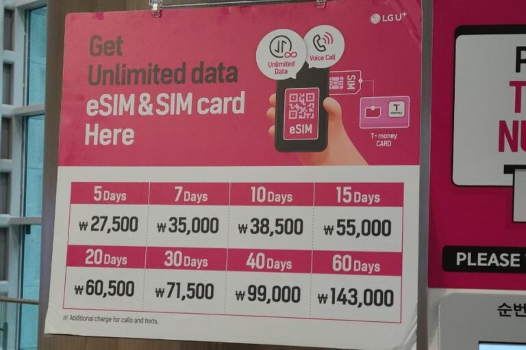 Korean SIM Cards And Tourist ESIMs At Incheon Airport 2024